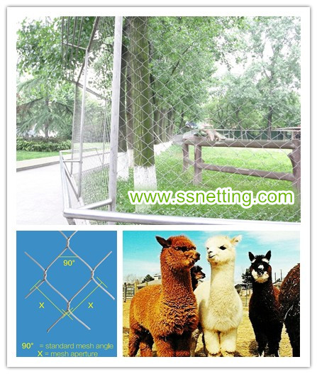 Wire rope zoo mesh used for Alpaca fence netting projects - Liulin Zoo ...